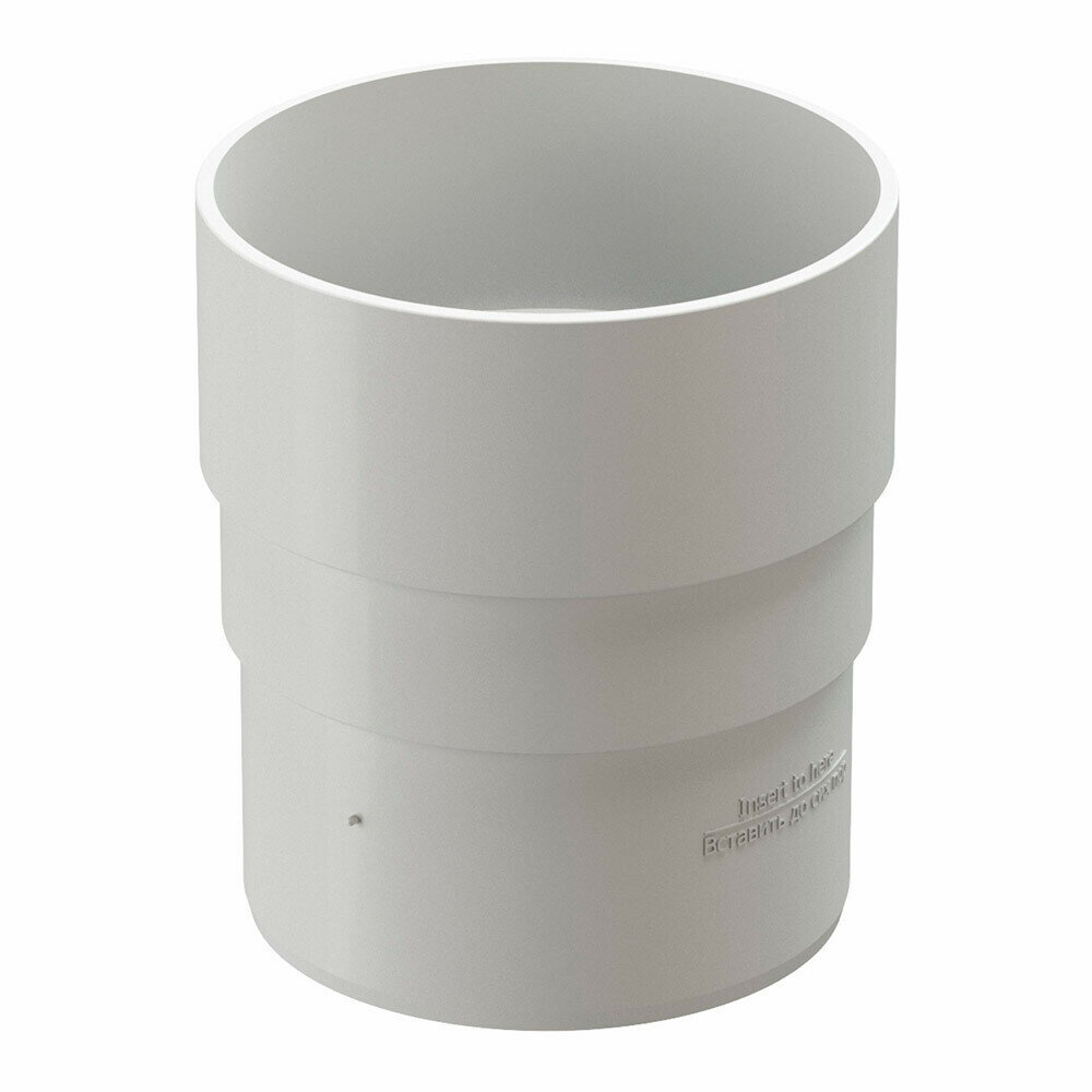 Муфта водосточной трубы Docke Premium пластиковая d85 мм пломбир RAL 9003 Docke PVSM-1044