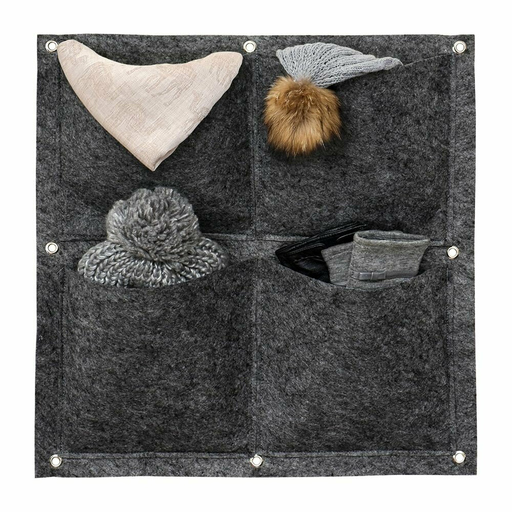 Органайзер подвесной для хранения из фетра, настенный органайзер, квадратный, 4 кармана, 50х50 см