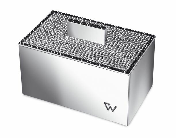 Баночка для ватных палочек с крышкой настольная WINDISCH SHINE LIGHT 88520CR хром 60х100 h65