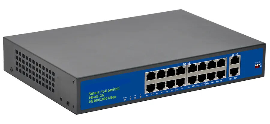 Коммутатор CARCAM 16+2 Uplink Gigabit PoE Switch (ССF1620GBLA) — фото 1