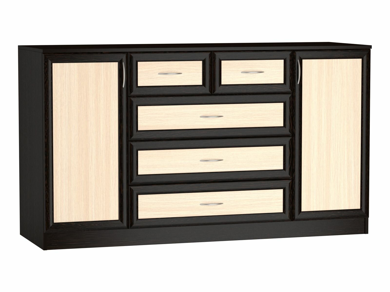 Комод для вещей "Иван 18" 156х90х50, венге цаво / дуб молочный