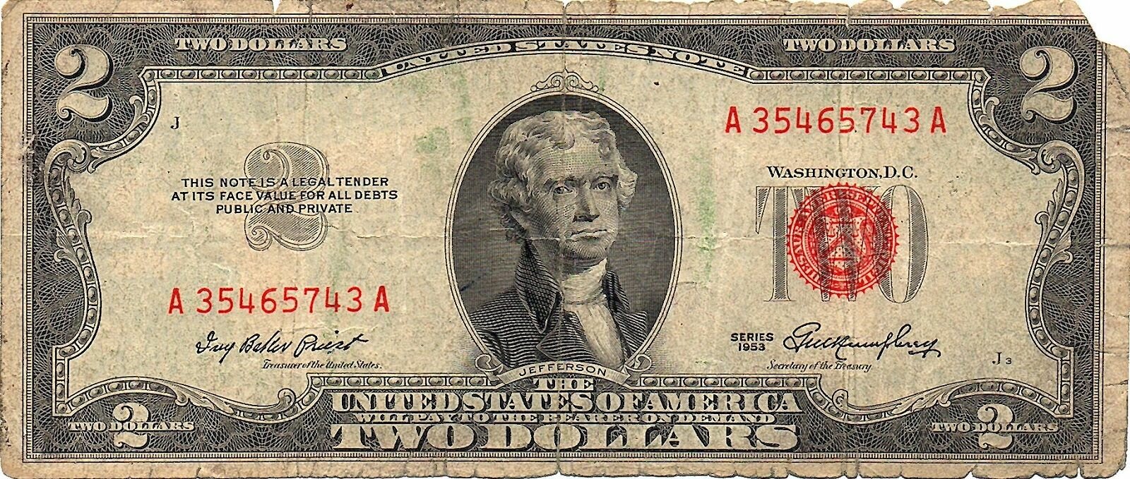 2 доллара 1953 год США 35465743