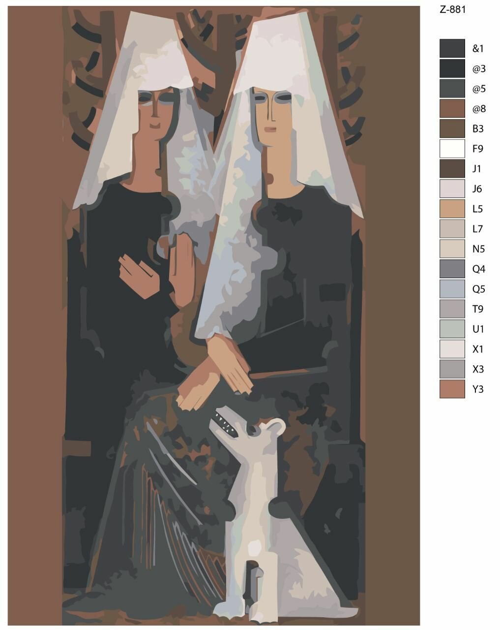 Картина по номерам Z-881 "Репродукция картины - Испанки. Художник Наталья Гончарова" 40x60 см