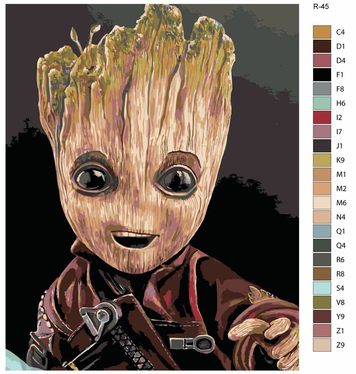 Картина по номерам R-45 "Грут" 80x100 см