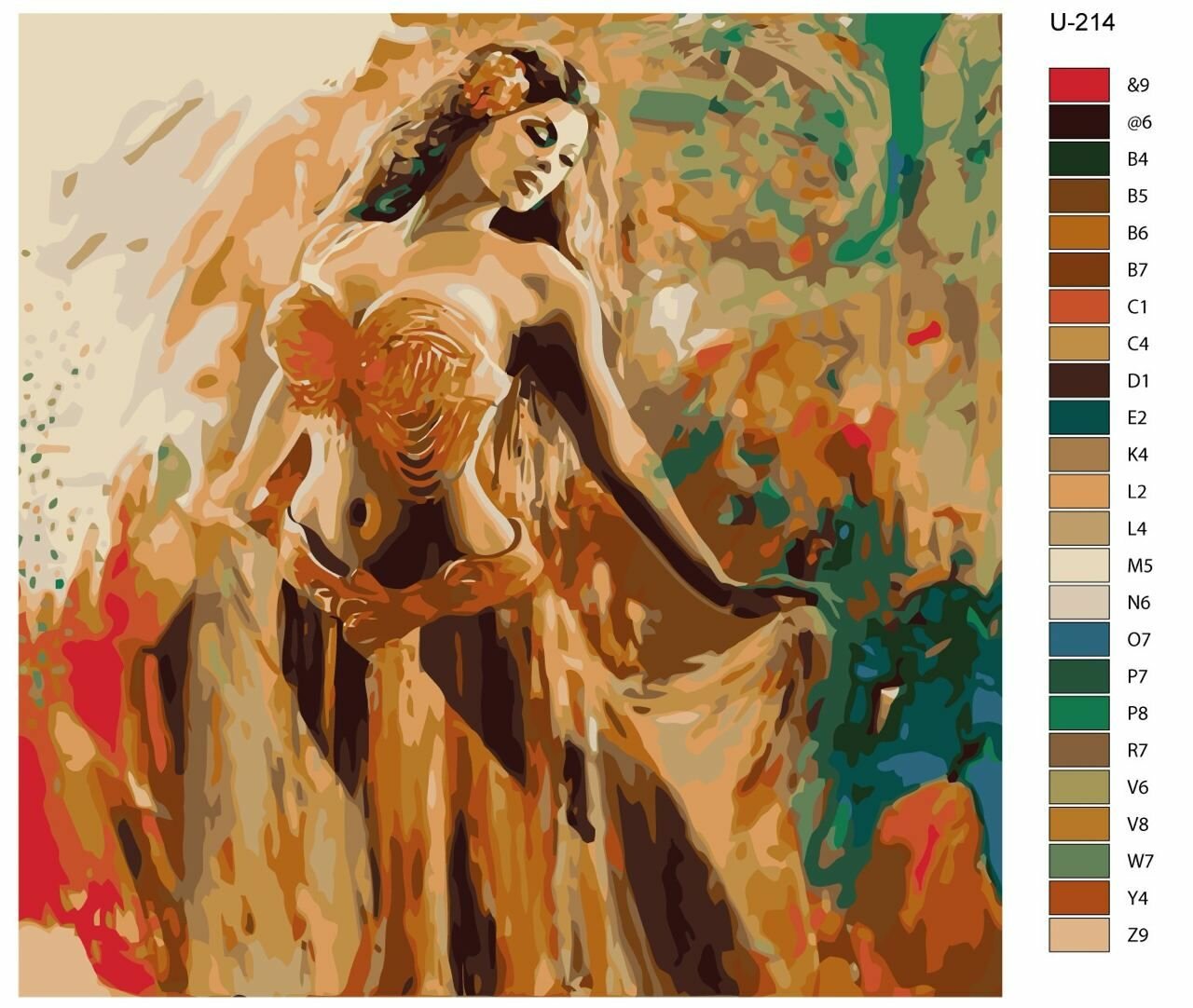 Картина по номерам U-214 "Танец живота. Танец красивой женщины" 40x40 см