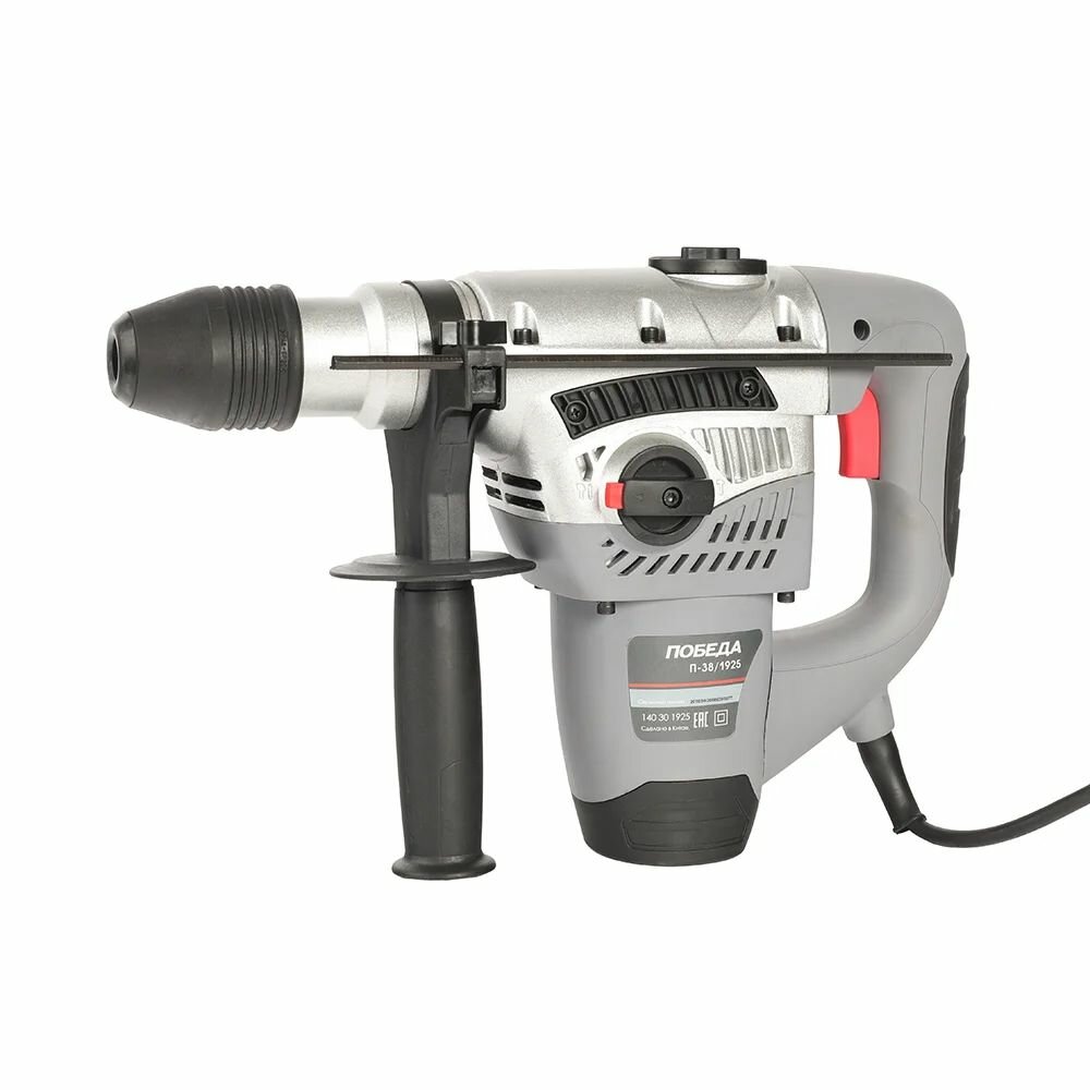 Перфоратор победа П-38/1925 SDS max, мощность 1925Вт, 9 Дж, 3 режима работы, макс. диаметр 40 мм, глубиномер, дополнительная ручка, кейс