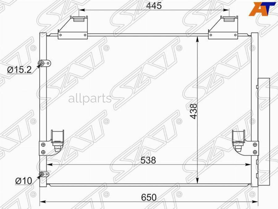 SAT ST-TY96-394-0 Радиатор кондиционера Toyota Hilux Pick Up 04-15 / Fortuner 04-15