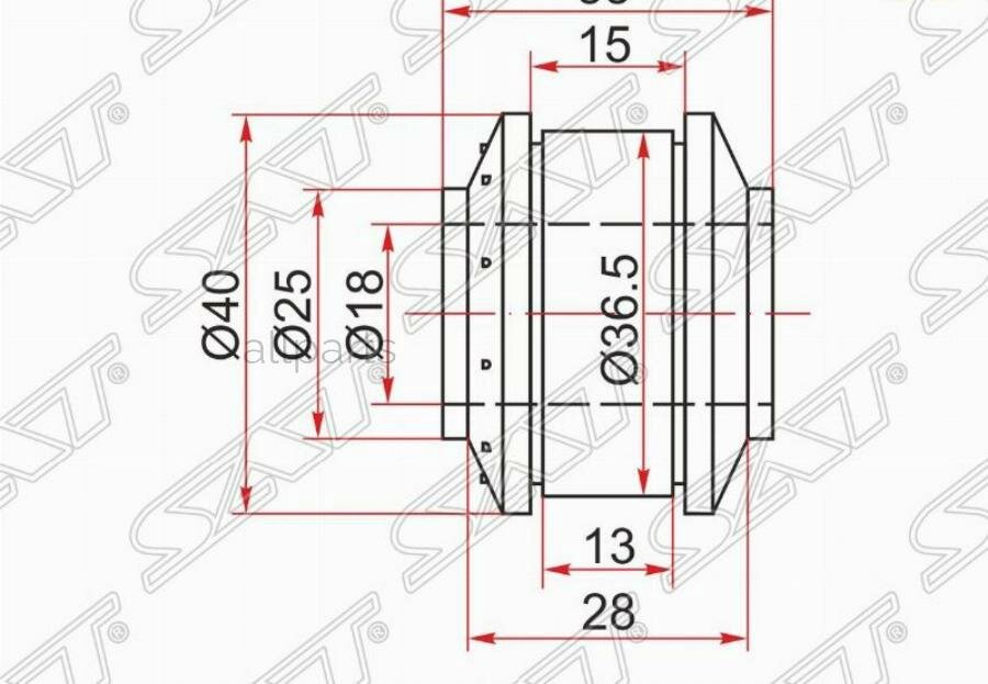 SAT ST-52362-SF4-003 Сайлентблок Honda HR-V 98-07 / Logo 96-01 (Зад)