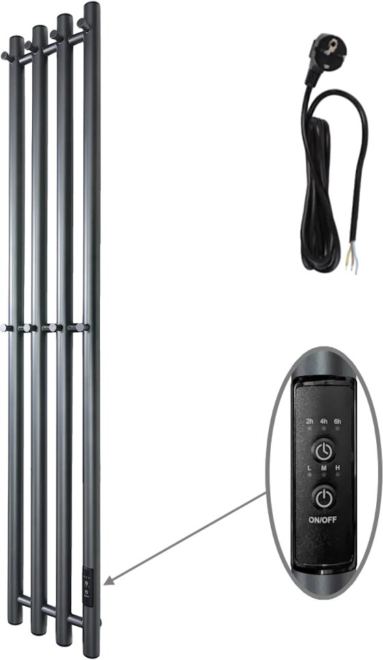 Полотенцесушитель электрический Маргроид Inaro Inaro-12018-1049-7024R 120х18, графитовый серый