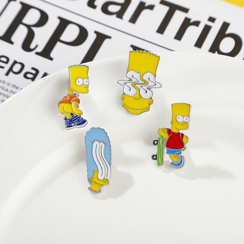 Значки симпсоны металлический пин 4шт.
