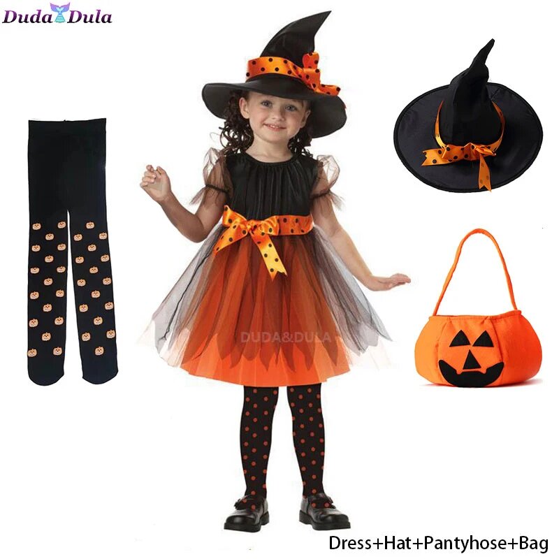 Костюм ведьмы BAMBICODA для девочек 2-10 лет Черный, 120, 18