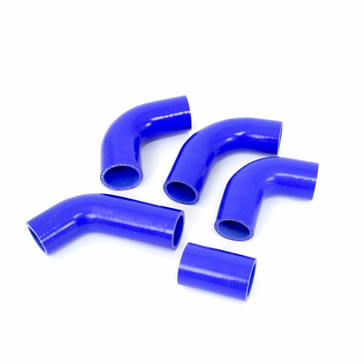 Патрубки радиатора для а/м Газель 3302 дв.405 Евро-2 (к-т 5шт) силикон (синий)