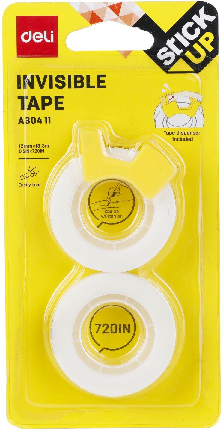 Клейкая лента (12 мм х 18.3 м, прозрачная, 2 шт) (EA30411)