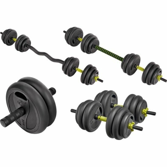 Гантели разборные Bradex пластиковые 2*20 кг, 2 штанги, ролик для пресса