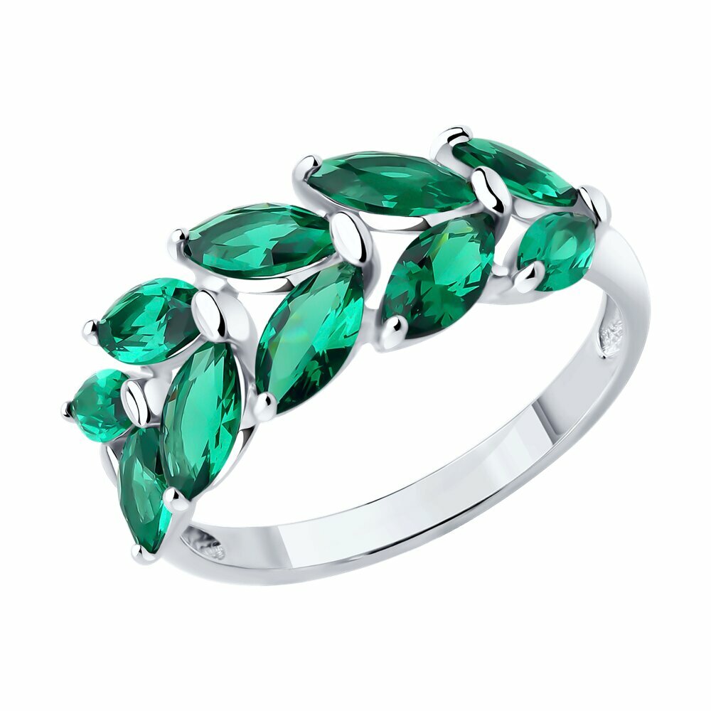 Кольцо, серебро, 925 проба, родирование, ситалл