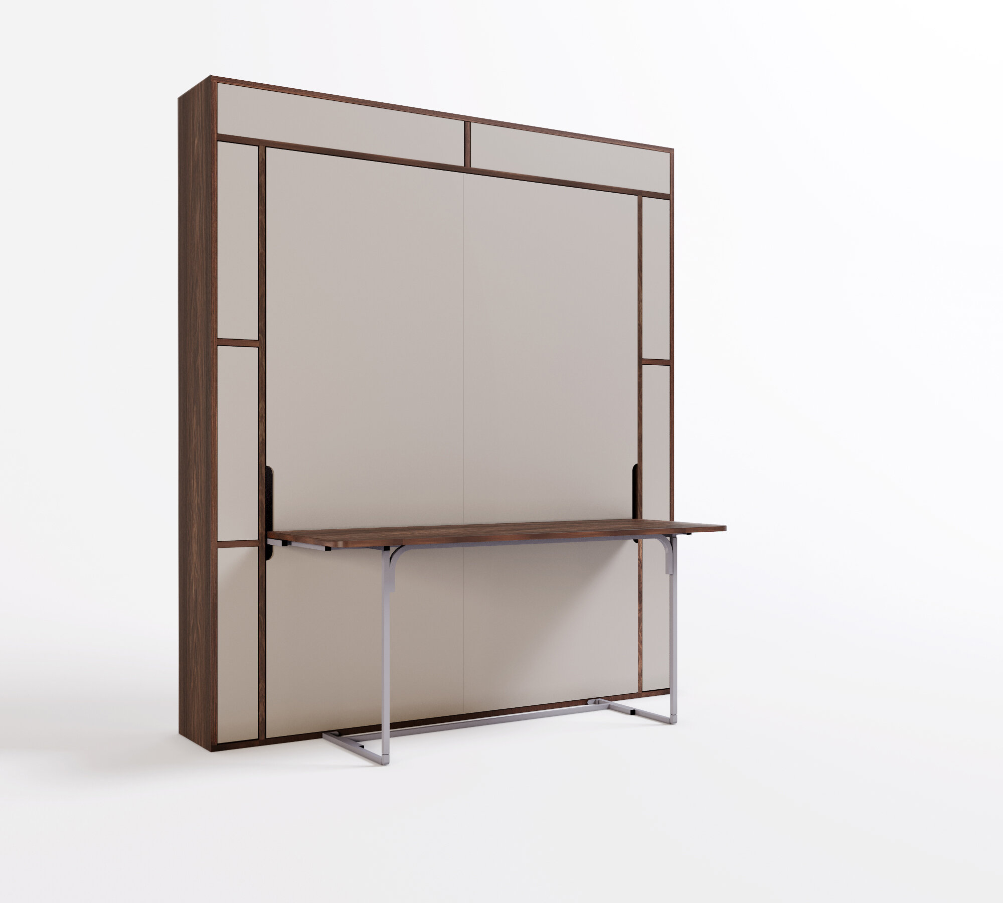 Шкаф кровать-трансформер со столом Летто Таволо 1400 Форма Космо