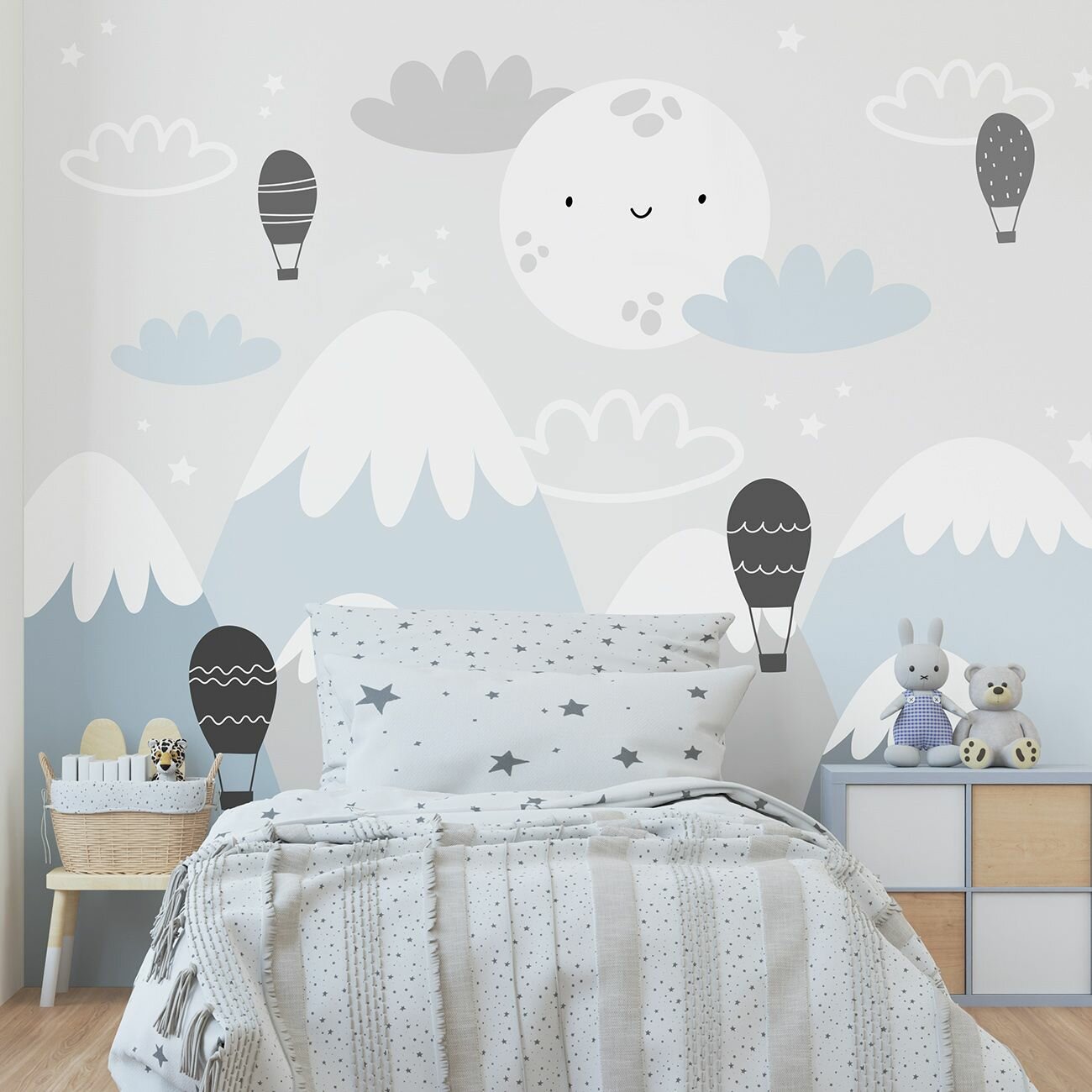 Фотообои/ F-367 Луна над серо-голубыми горами 300х270-1Divino