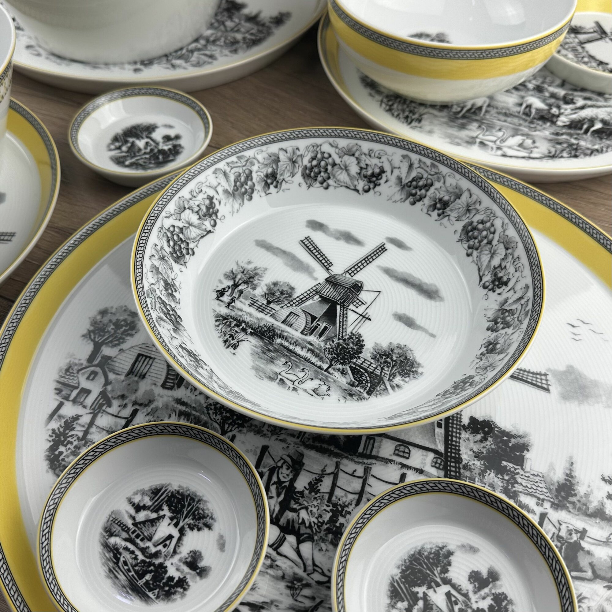 Набор из фарфоровых 6 суповых мисок-тарелок 19 см Вилладж Village FS