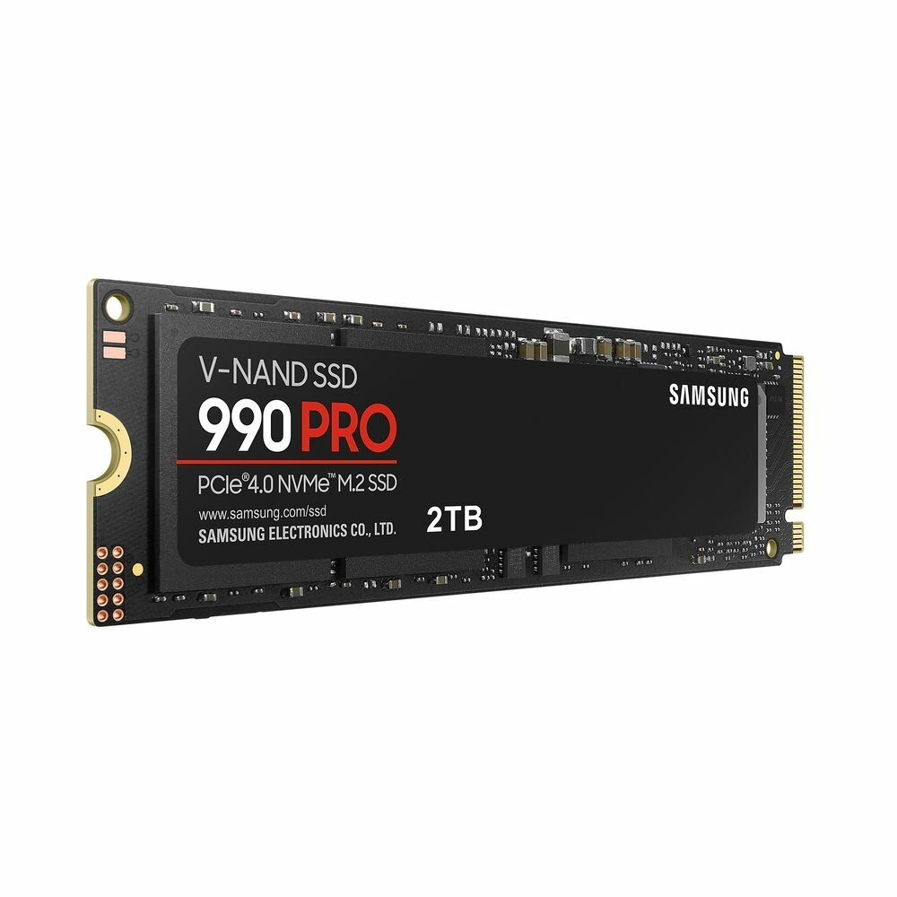 Твердотельный накопитель SSD Samsung 990 PRO Black M.2 2280 MZ-V9P2T0BW 2TB Client PCIe Gen4x4 with NVMe, 3D TLC, 7450/6900, IOPS 1400K/1550K