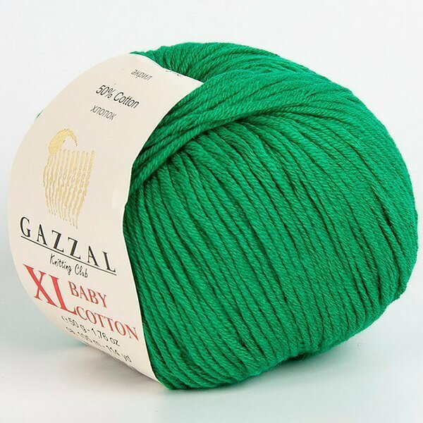 Пряжа Gazzal BABY COTTON XL 3456 зеленый (5 мотков)