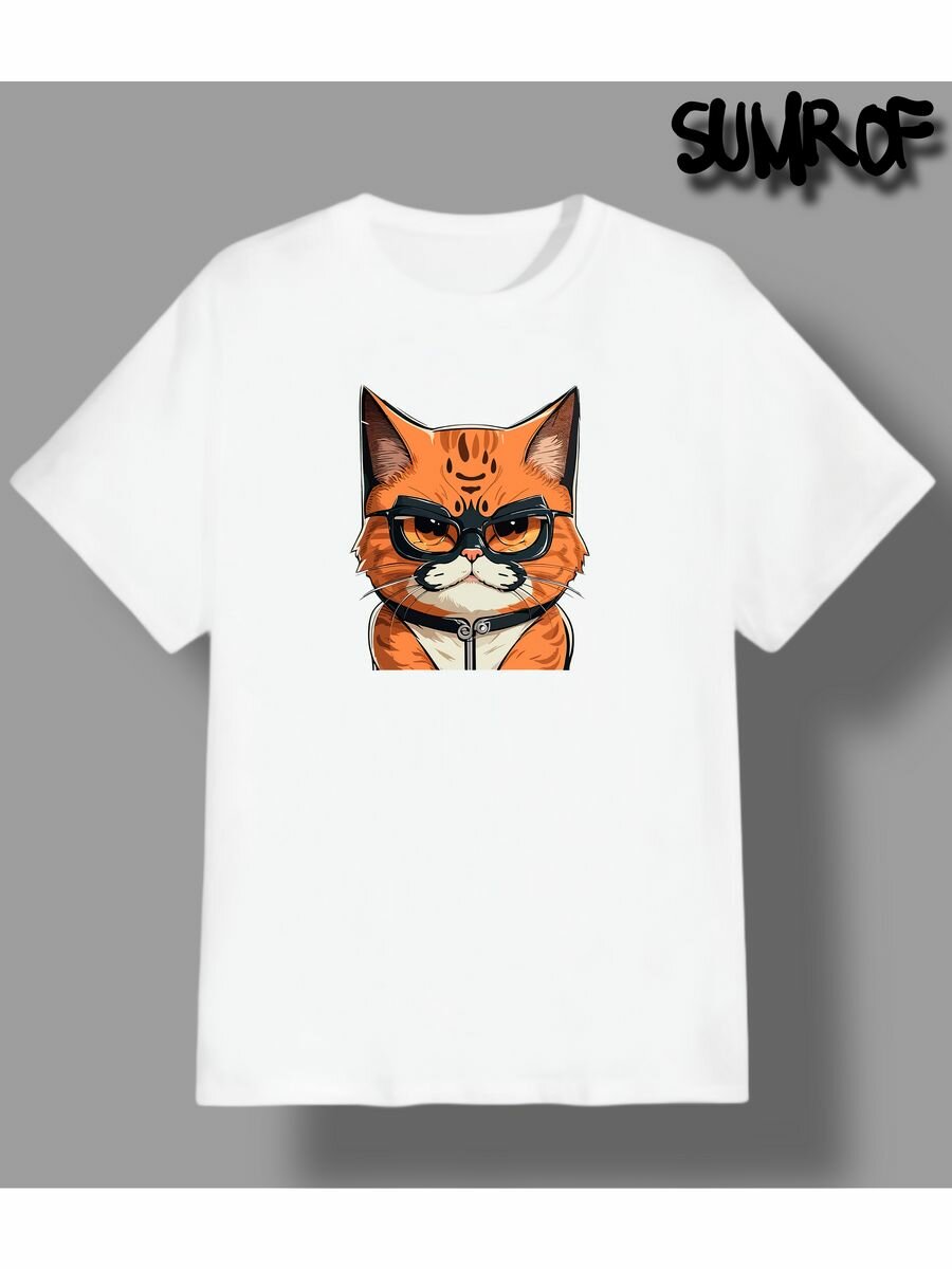 Футболка кот в очках