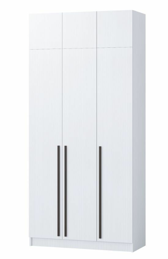 Шкаф распашной с антресолью Бастион 120 белый древесный, 1200х2600х520 мм