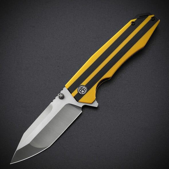 Нож складной Petrified Fish PFP08 Mocado, сталь К110, флиппер на подшипнике