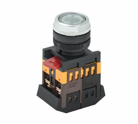 Кнопка ABLFS-22 прозрачный d22мм неон/240В 1з+1р IEK