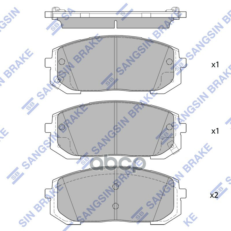 Колодки передние 58101-L1A01 58101-L1A00 SP4334 HP4334 Sangsin brake арт. HP4334
