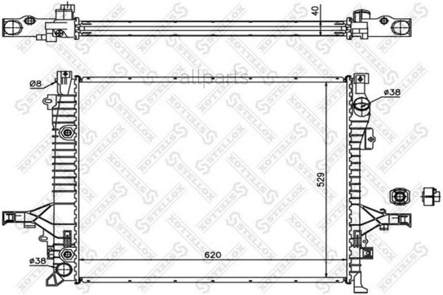 STELLOX 1026462SX радиатор системы охлаждения! АКПП\ Volvo XC90 2.5 02>