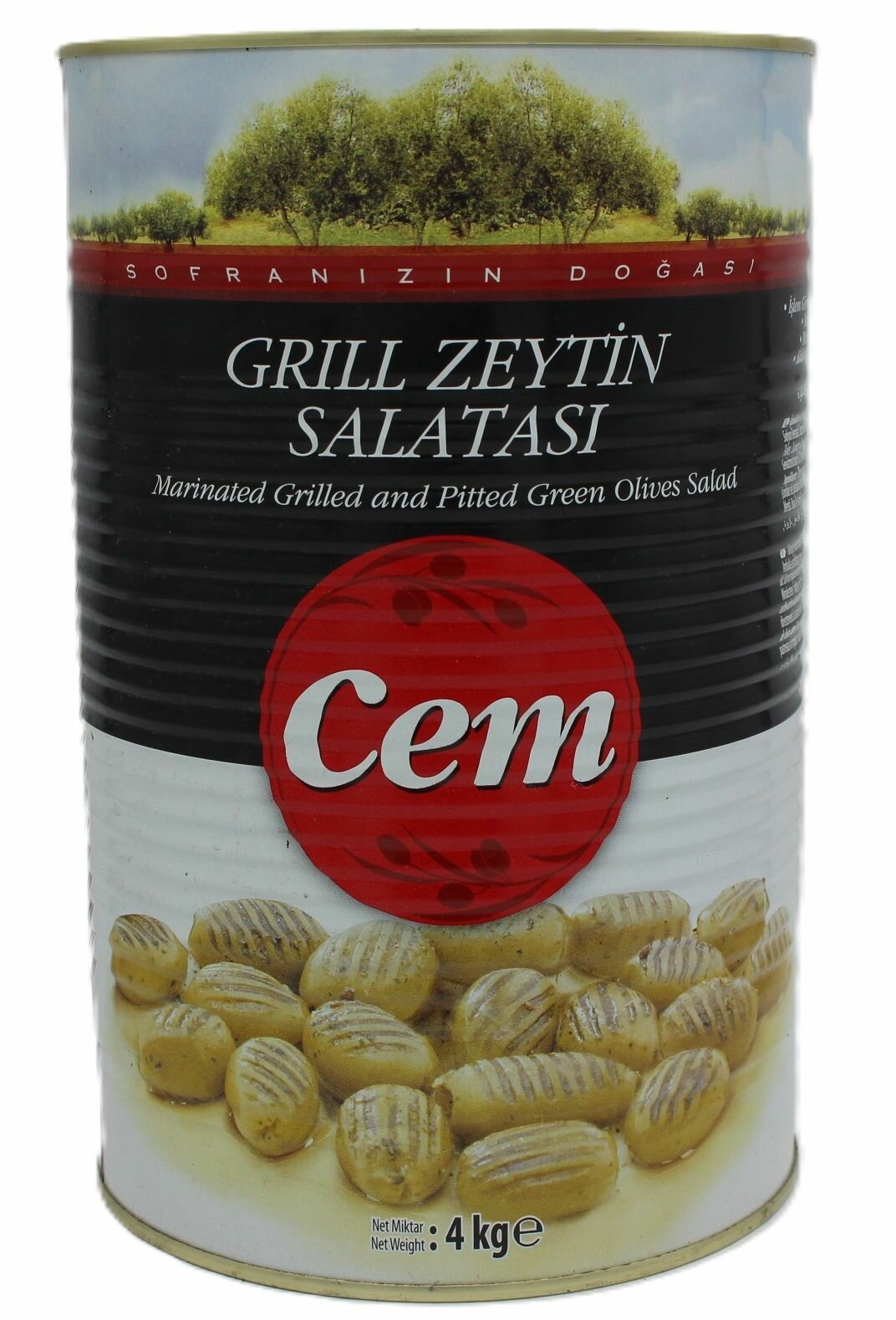 Оливки Cem Grill "Zeytin Salatasi", турецкие, без косточек, в масле, 4 кг