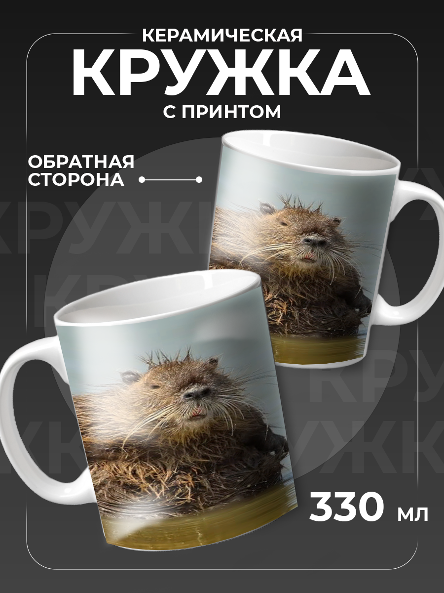 Керамическая кружка с принтом, для чая и кофе, 330 мл, Bobr kurwa