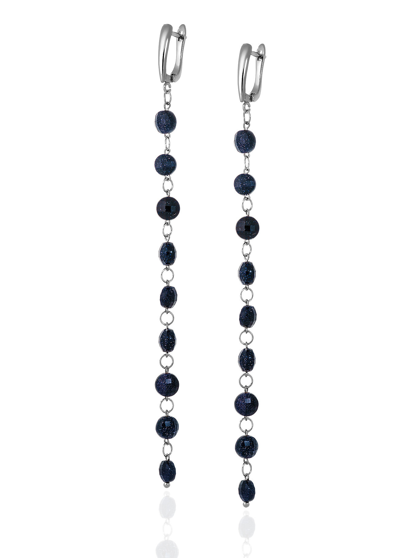 Серьги с подвесками, авантюрин