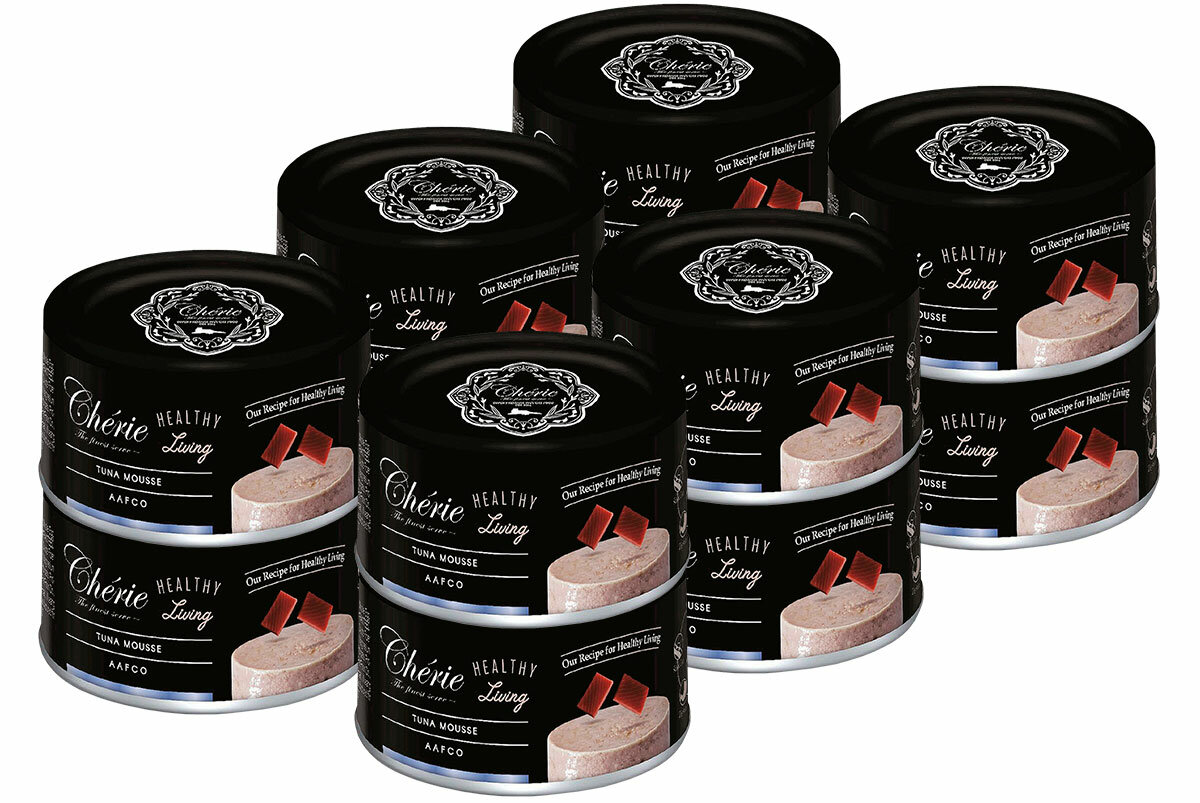 Корм влажный Pettric Cherie Healthy Living Tuna Mousse для взрослых кошек, мусс с тунцом, 80 гр х 12 шт