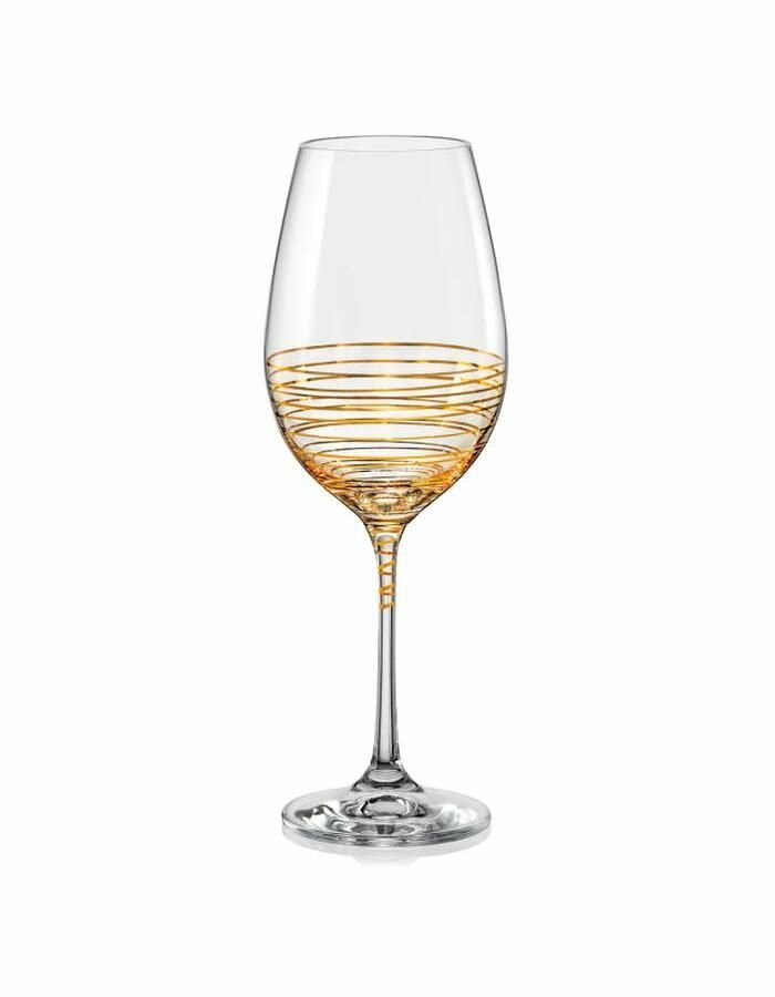 Виола бокал для вина 350 мл. (2шт) декор "Золотая спираль"