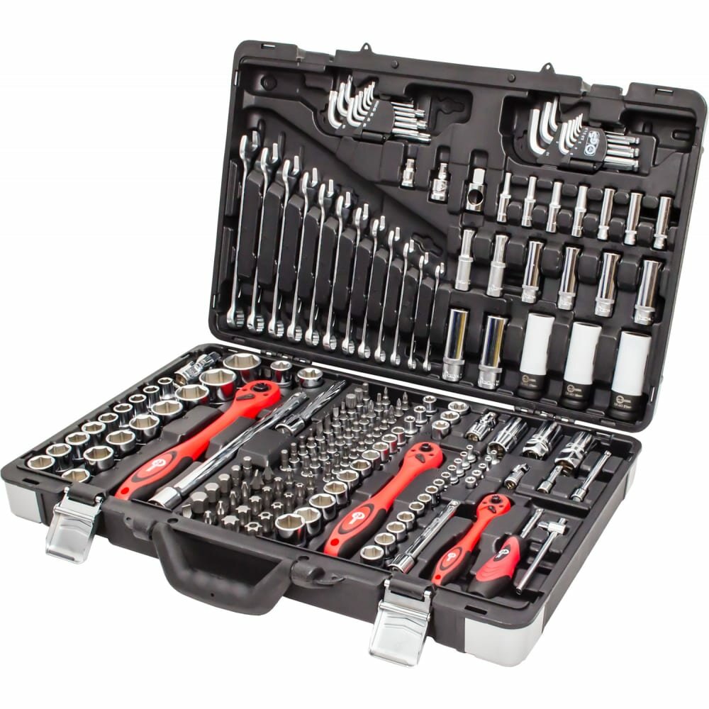 Профессиональный набор инструментов INTERTOOL 1/4 и 3/8 и 1/2, 176 шт, Cr-V ET-7176