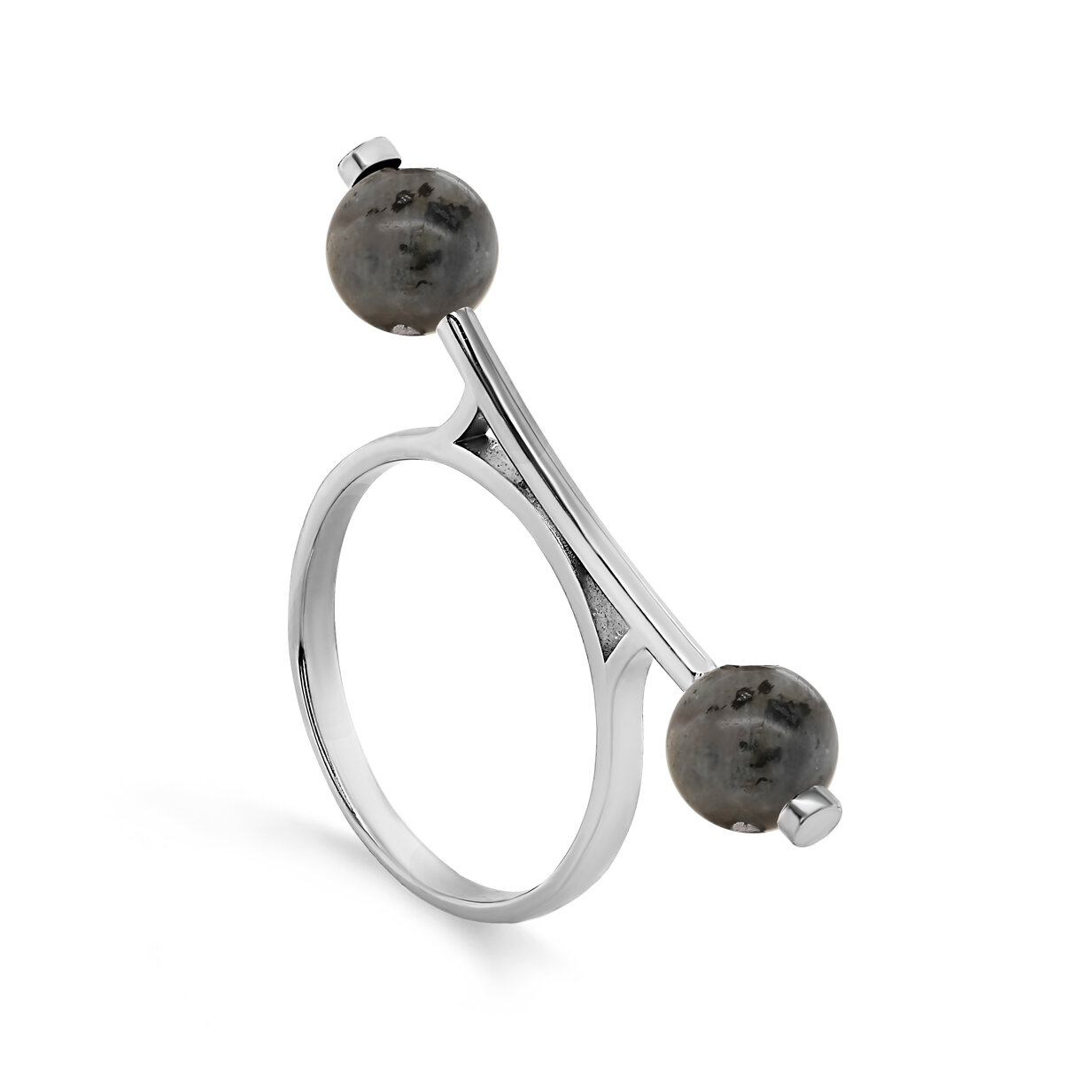 Кольцо, серебро, 925 проба, лабрадорит