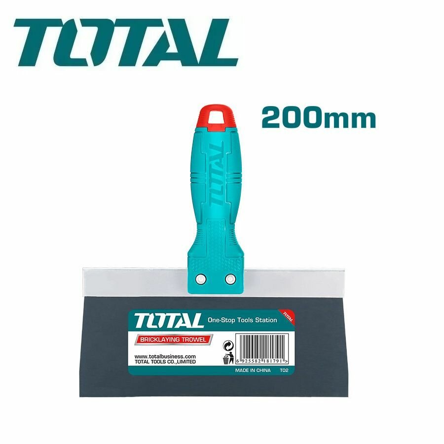 Шпатель фасадный TOTAL ширина 200 mm, толщина лезвия 0,5 мм нержавеющая сталь