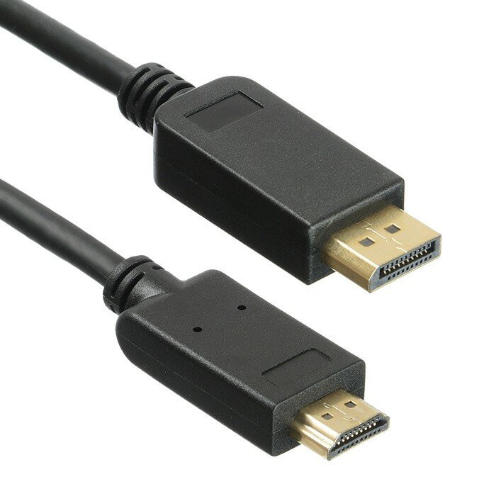 Кабель аудио-видео Buro v. 1.2 DisplayPort (m)/HDMI (m) 2м. позолоч. конт. черный (BHP DPP_HDMI-2) — фото 1