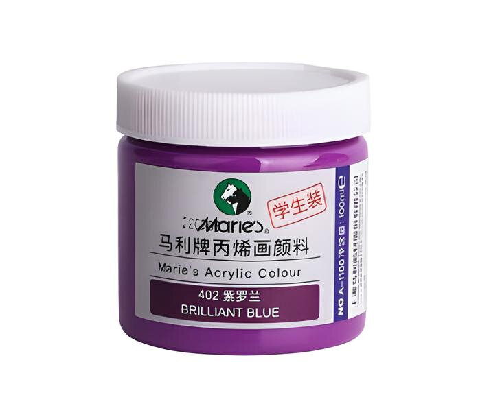 Краска акриловая 100 мл. Сиренево-синий DB-1085 в баночке №402 Maries