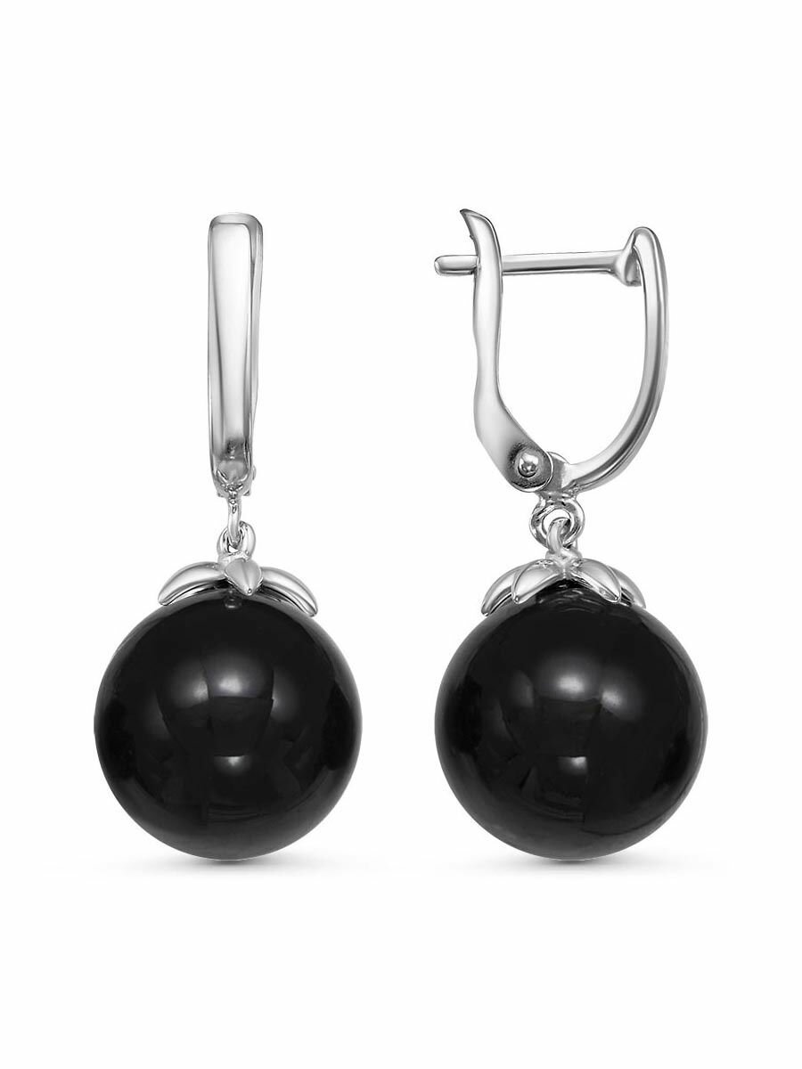 Серьги с подвесками, серебро, 925 проба, агат синтетический