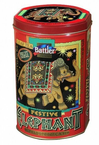Battler Чай черный Праздничный Слон фруктовый коктейль, FBOP, 150 г