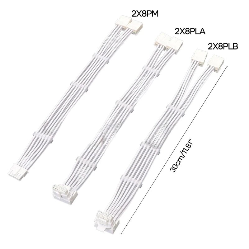 Кабель питания для видеокарты RTX4000 Series DNVYUAX 3x 8Pin/2x 8Pin на 16Pin PLA, белый