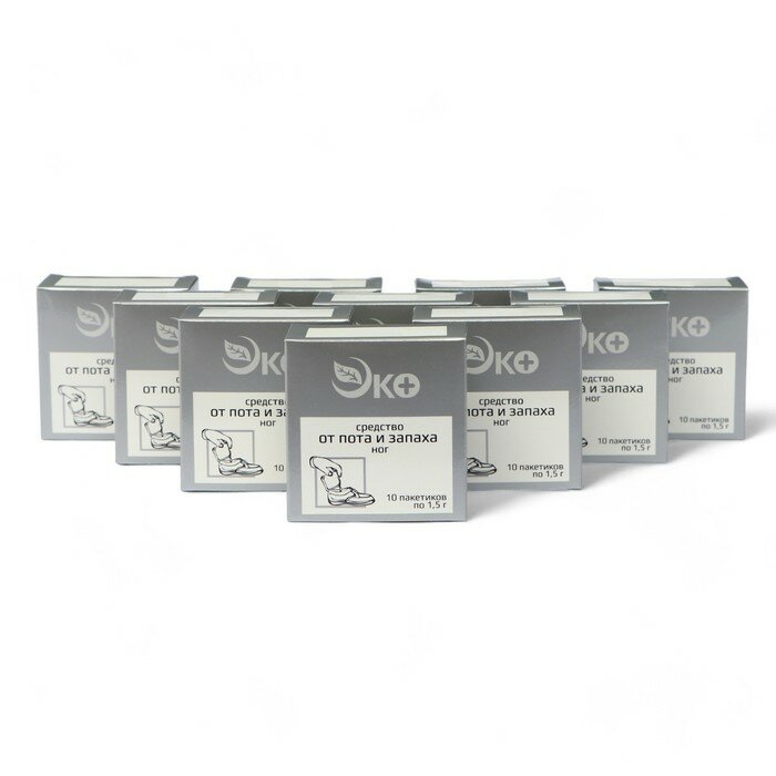 Средство от пота и запаха ног Экотекс, 10 пакетиков по 1.5 г, 10 наборов