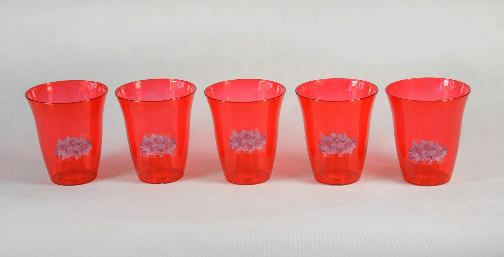 Кашпо для цветов Орхидея 1.4л, красное / 5шт