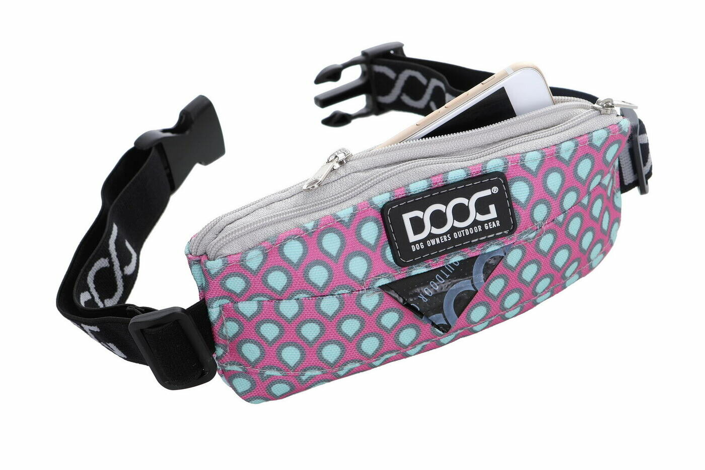 Сумка на пояс DOOG "Luna Mini", розовая с каплями, 15х7.5х3см (Австралия)