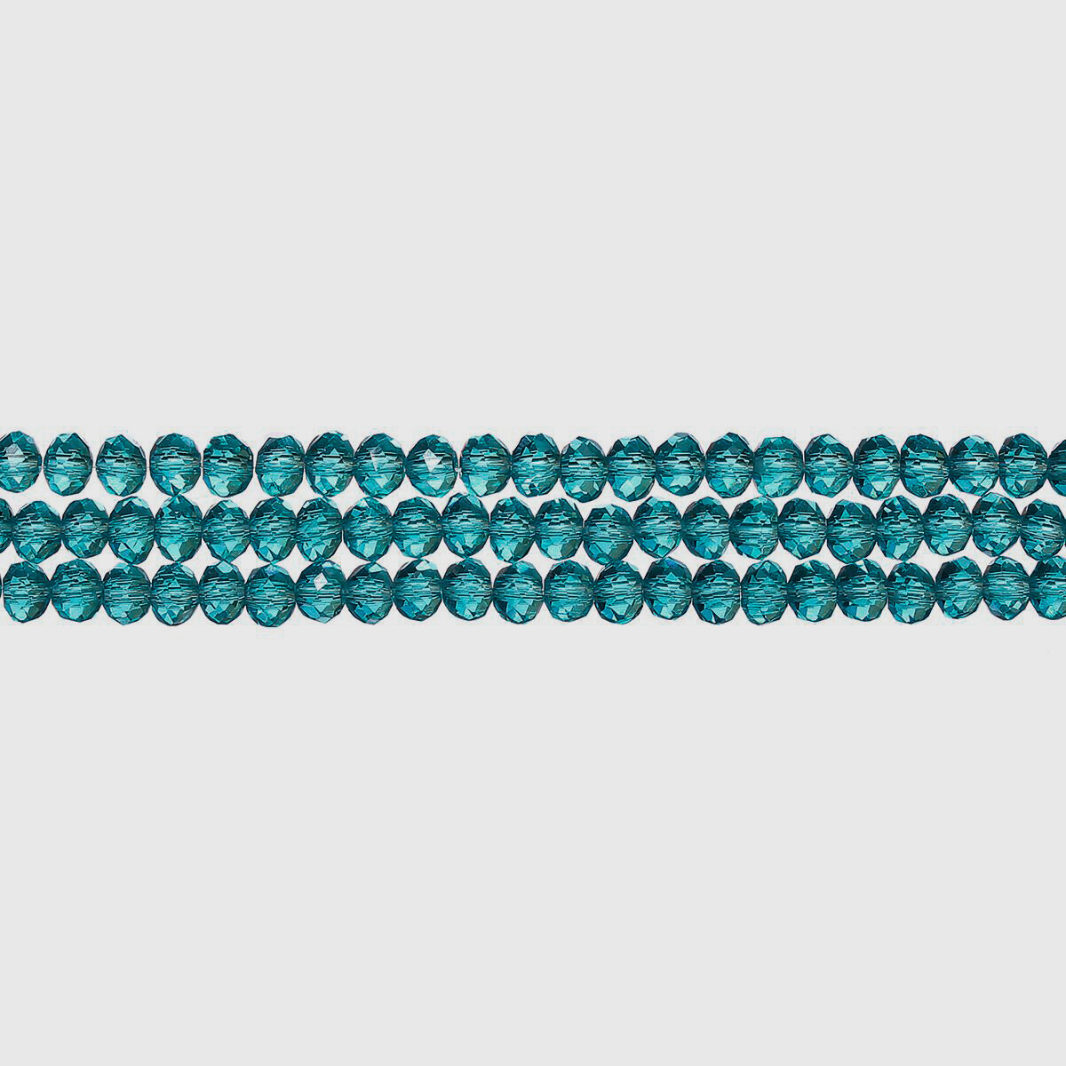 Бусины стеклянные, 3х2-3.5х2.5мм, граненые, рондели, цвета морской волны, 155-185 шт, низка