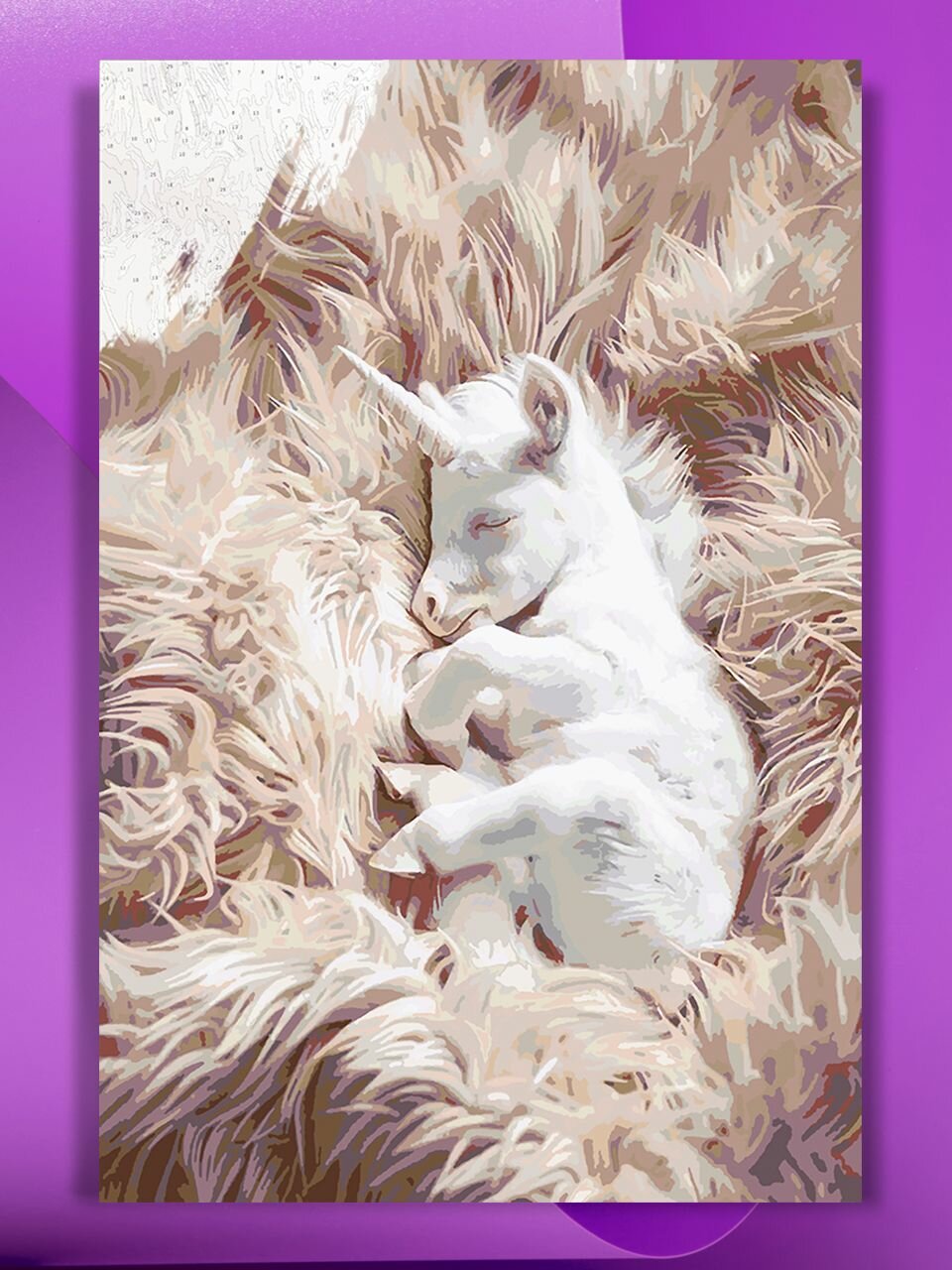 Картина по номерам на холсте Сладкий сон единорога, 40 х 60 см