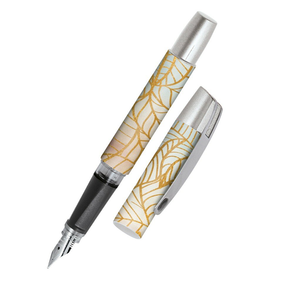 Online 61491/3D Ручка перьевая "Campus", размер пера M, принт "Золотые листья", 0.5 мм
