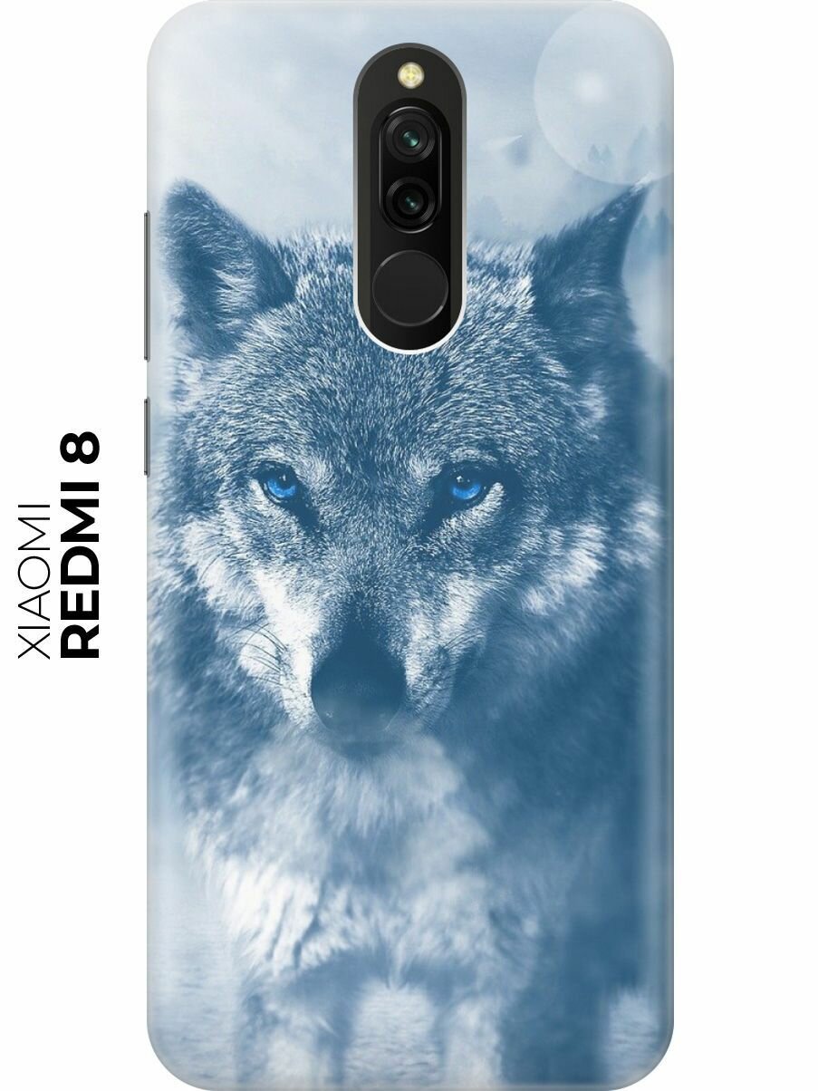 Силиконовый чехол Голубоглазый волк на Xiaomi Redmi 8 / Сяоми Редми 8